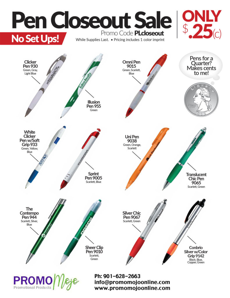 Closeout Pens - PromoMojo Promotional Products That Work!